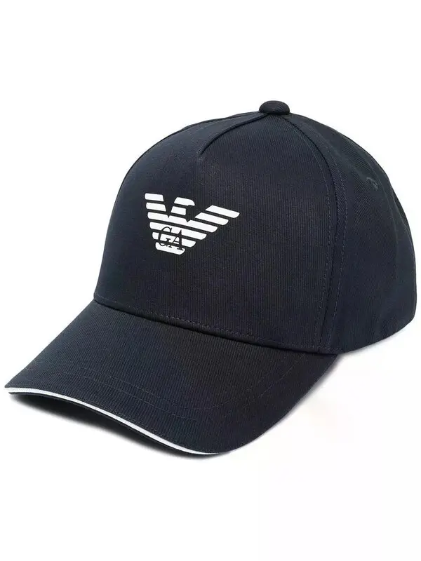 Emporio Armani Logo Embroidered Baseball Cap - Blue
