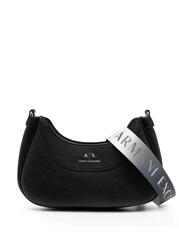 Armani Exchange Logo Strap Crossbody Bag - Black