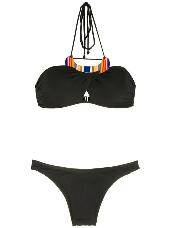 AMIR SLAMA Embroidery High-leg Swimsuit - Black