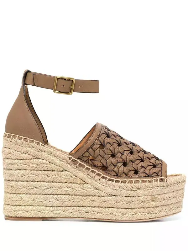 Tory Burch Basketweave Espadrille Wedges