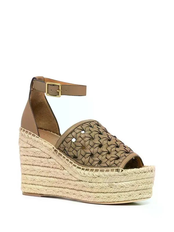 Tory Burch Basketweave Espadrille Wedges