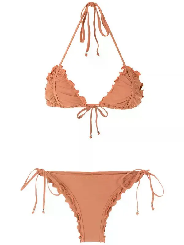 AMIR SLAMA Ripple Effect Bikini Set - Orange