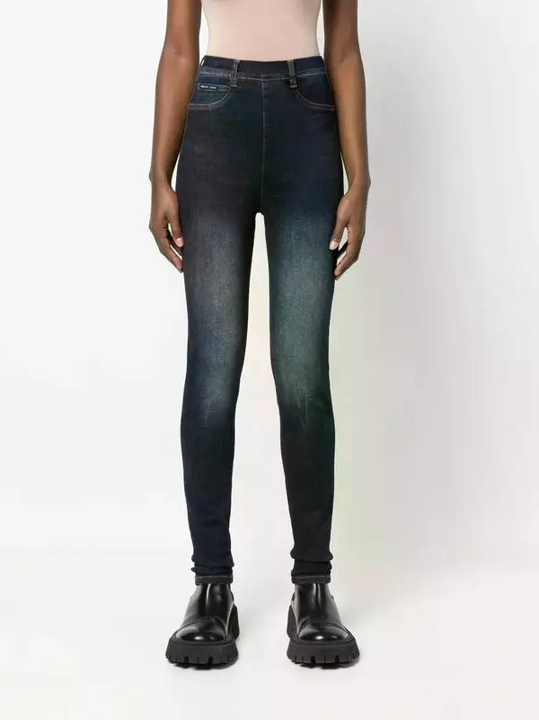 Philipp Plein High-waist Zip-up Jeggings