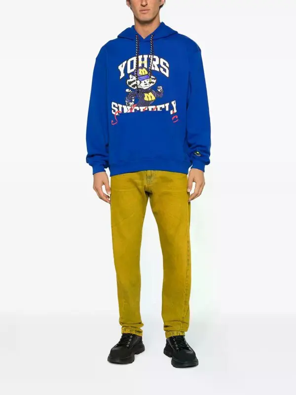 MSGM Graphic-print Cotton Hoodie
