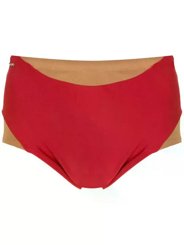 AMIR SLAMA Paneled Two-tone Swimming Trunks - Orange
