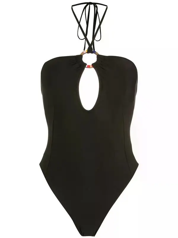 AMIR SLAMA Ring-detail Swimsuit - Black