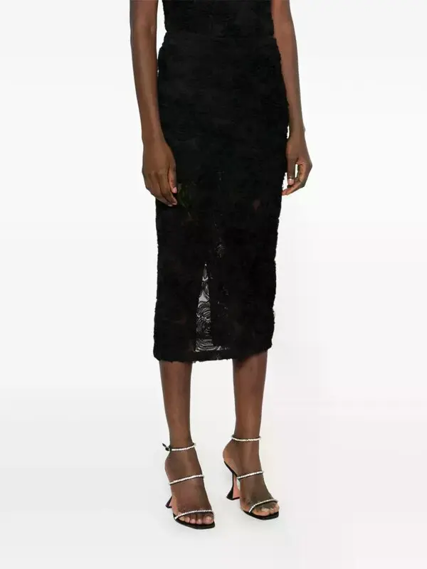 ROTATE BY BIRGER CHRISTENSEN Flower-mesh Midi Skirt