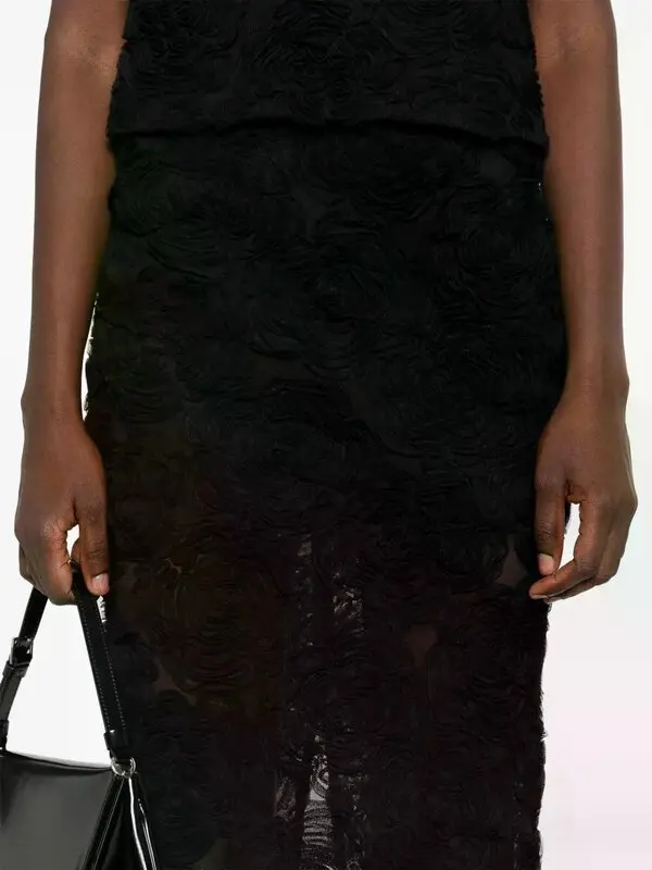 ROTATE BY BIRGER CHRISTENSEN Flower-mesh Midi Skirt