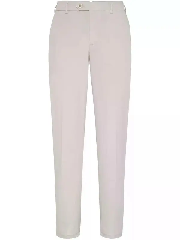 Brunello Cucinelli Italian Fit Gabardine Trousers - Neutrals