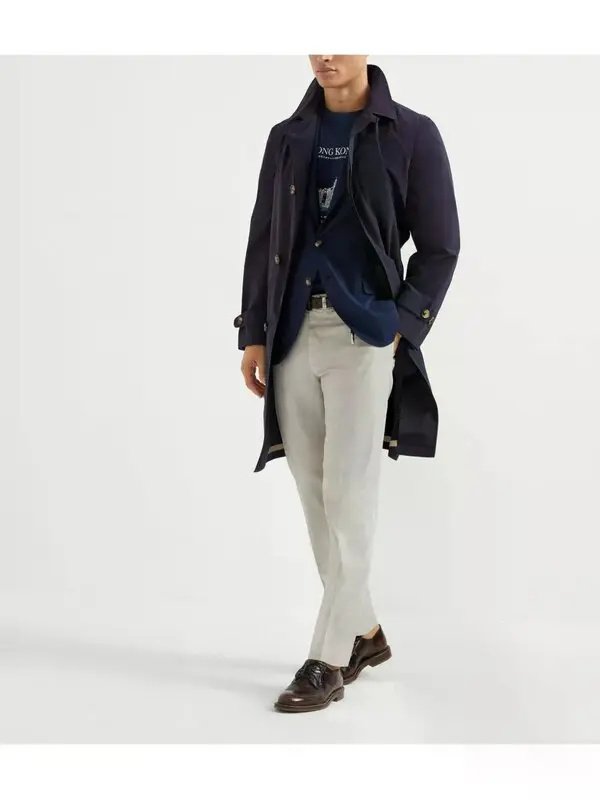 Brunello Cucinelli Italian Fit Gabardine Trousers - Neutrals