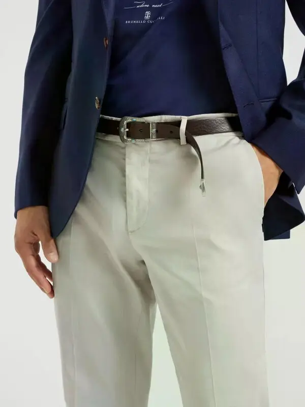 Brunello Cucinelli Italian Fit Gabardine Trousers - Neutrals