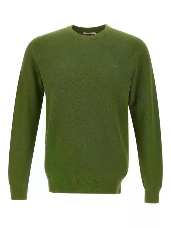 SUN 68 Cotton Crew Neck Sweater - Green