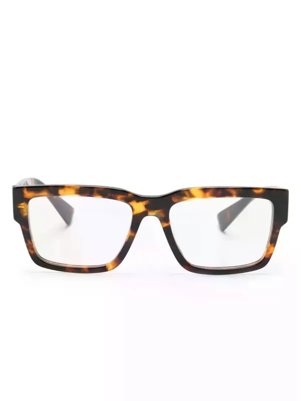 Miu Miu Tortoiseshell-effect Rectangle-frame Glasses - Brown