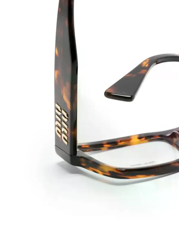Miu Miu Tortoiseshell-effect Rectangle-frame Glasses