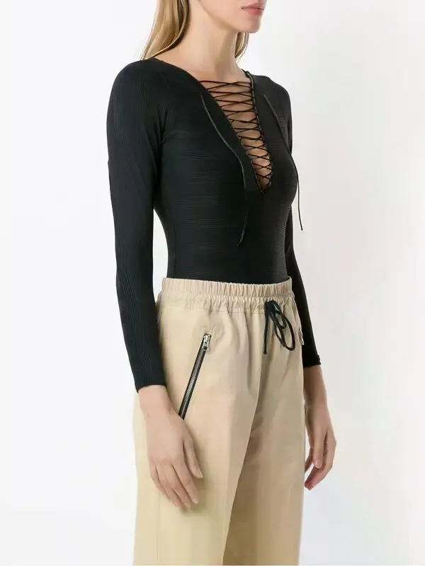 AMIR SLAMA Lace-neck Bodysuit