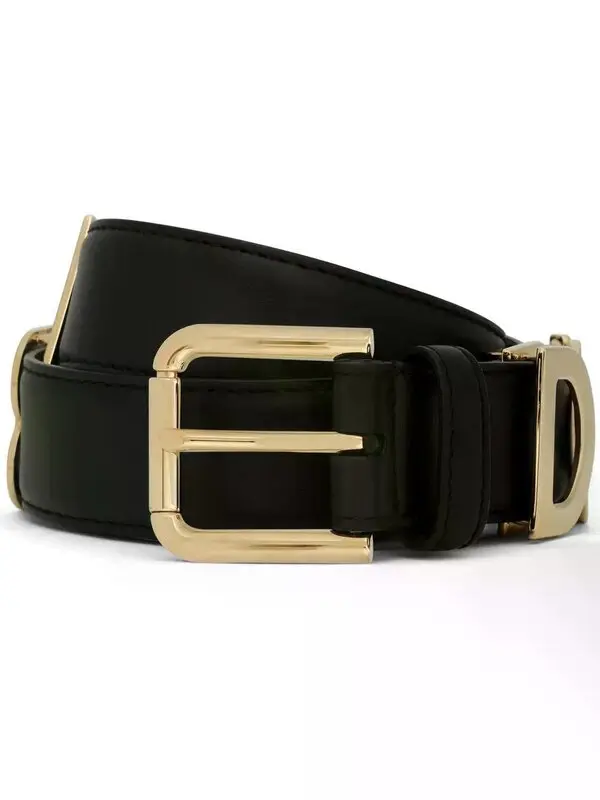 Dolce & Gabbana Logo-lettering Leather Belt - Black