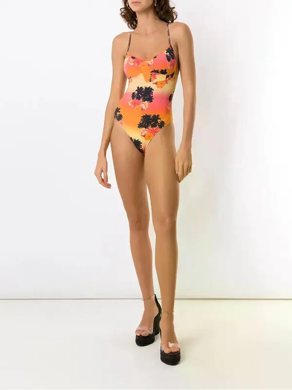 AMIR SLAMA Ilha De Hibiscus Print Swimsuit