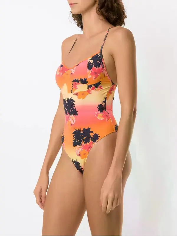 AMIR SLAMA Ilha De Hibiscus Print Swimsuit