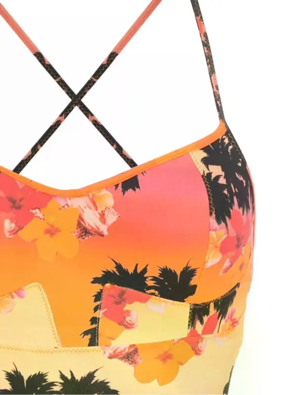 AMIR SLAMA Ilha De Hibiscus Print Swimsuit