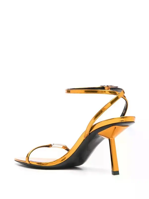 Saint Laurent 75mm Kitty Leather Sandals - Orange