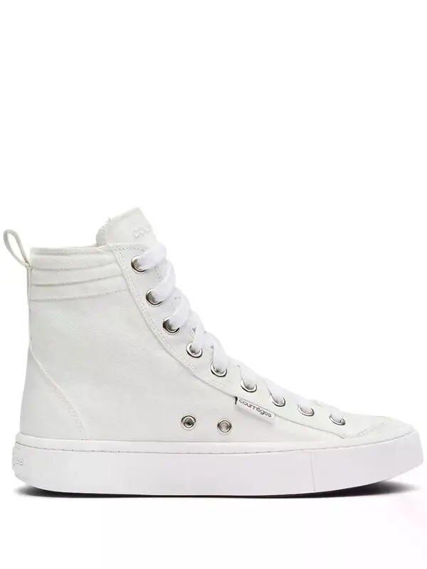 COURREGES Panelled Canvas High Top Sneakers - White