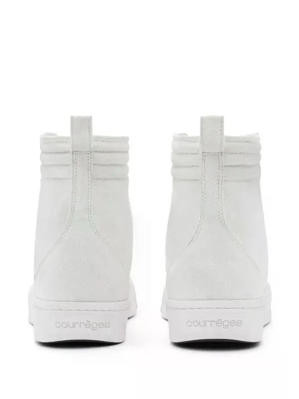 COURREGES Panelled Canvas High Top Sneakers - White