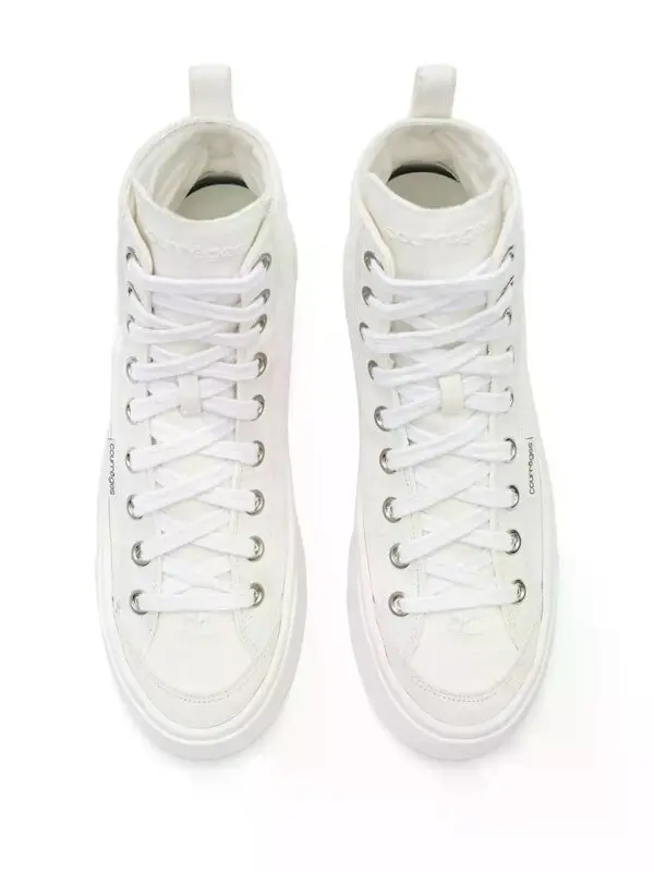 COURREGES Panelled Canvas High Top Sneakers - White