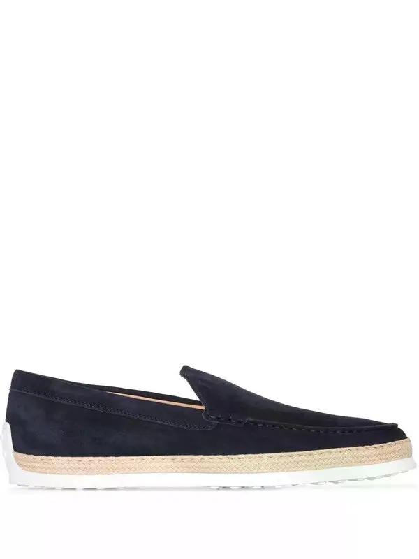 TOD'S Suede Espadrille Loafers - Blue