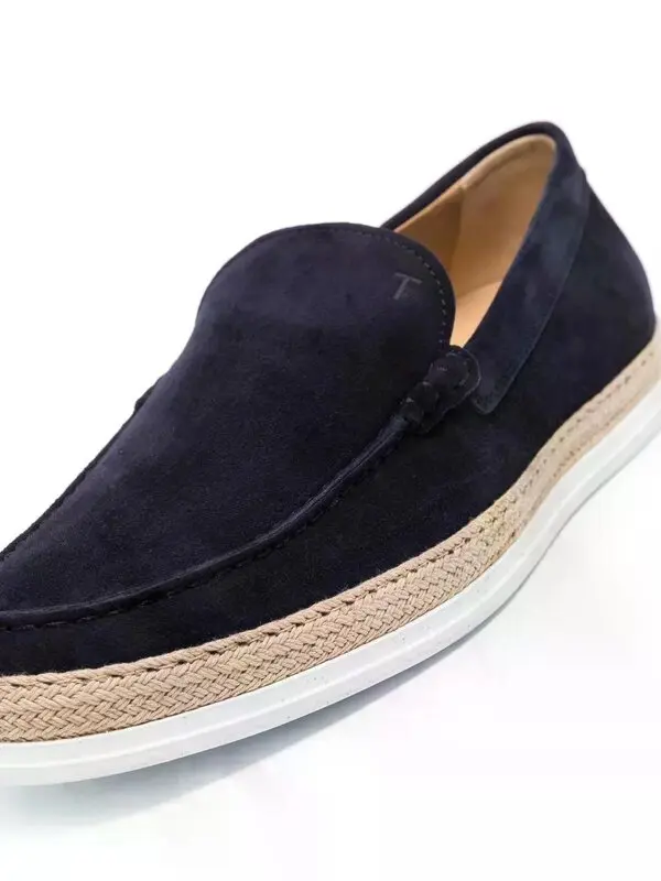 TOD'S Suede Espadrille Loafers - Blue