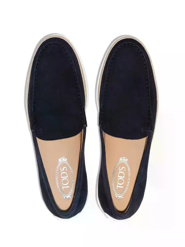 TOD'S Suede Espadrille Loafers - Blue