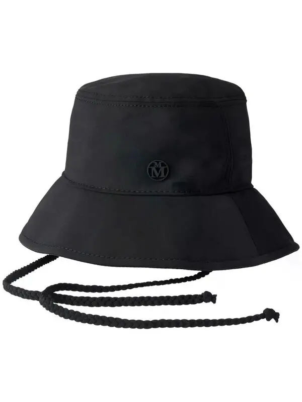 MAISON MICHEL Angele Appliqué-logo Bucket Hat - Black