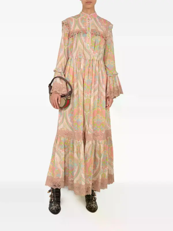 Gucci Floral-print Ruffle Dress
