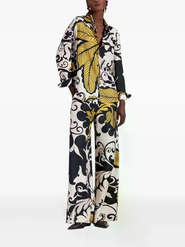 La DoubleJ Marea-print Palazzo Trousers