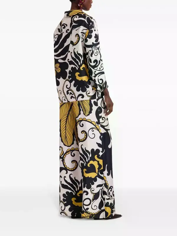 La DoubleJ Marea-print Palazzo Trousers