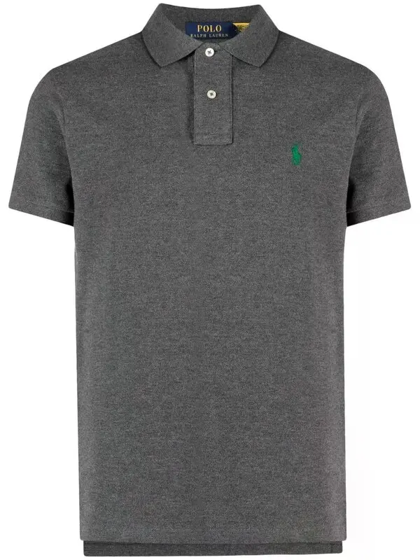 Polo Ralph Lauren Embroidered Logo Cotton Polo Shirt - Grey