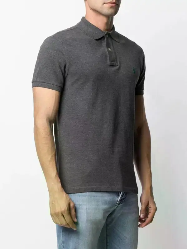 Polo Ralph Lauren Embroidered Logo Cotton Polo Shirt - Grey