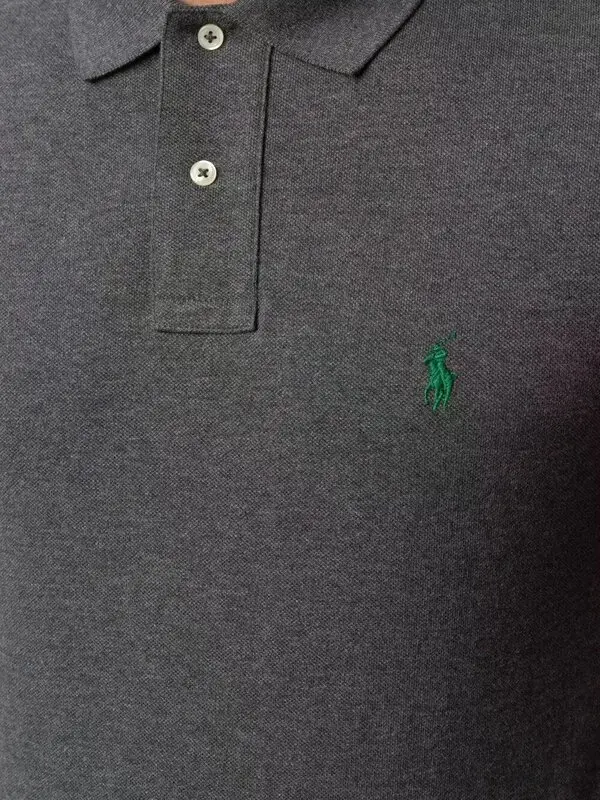 Polo Ralph Lauren Embroidered Logo Cotton Polo Shirt - Grey