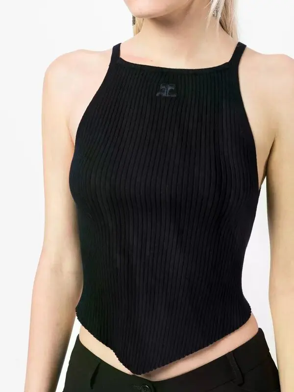 COURREGES Pointy Rib-knit Tank Top