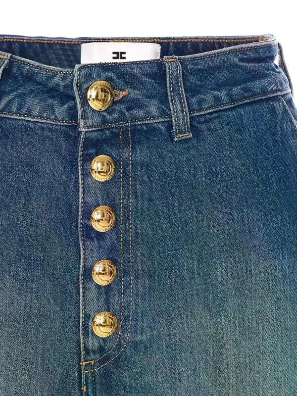 Elisabetta Franchi High-waisted Denim Button-up Shorts