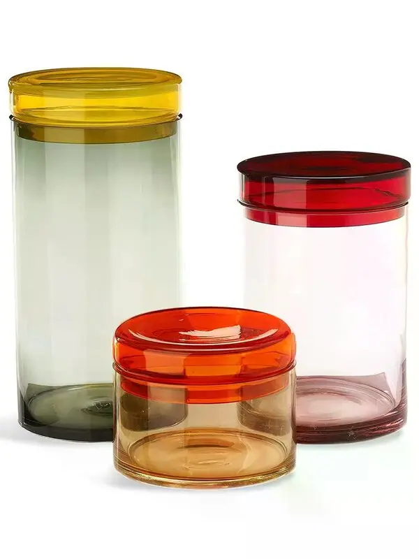 POLSPOTTEN Large Transparent Jars - Orange
