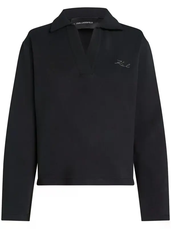 Karl Lagerfeld Logo-print V-neck Sweatshirt