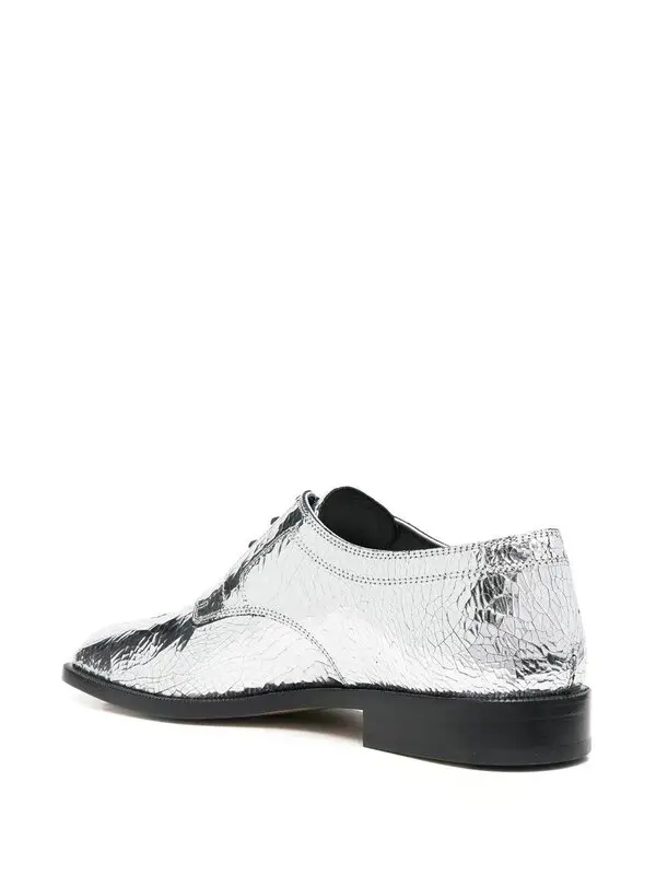 MAISON MARGIELA Tabi Mirror-effect Lace-up Brogues - Silver