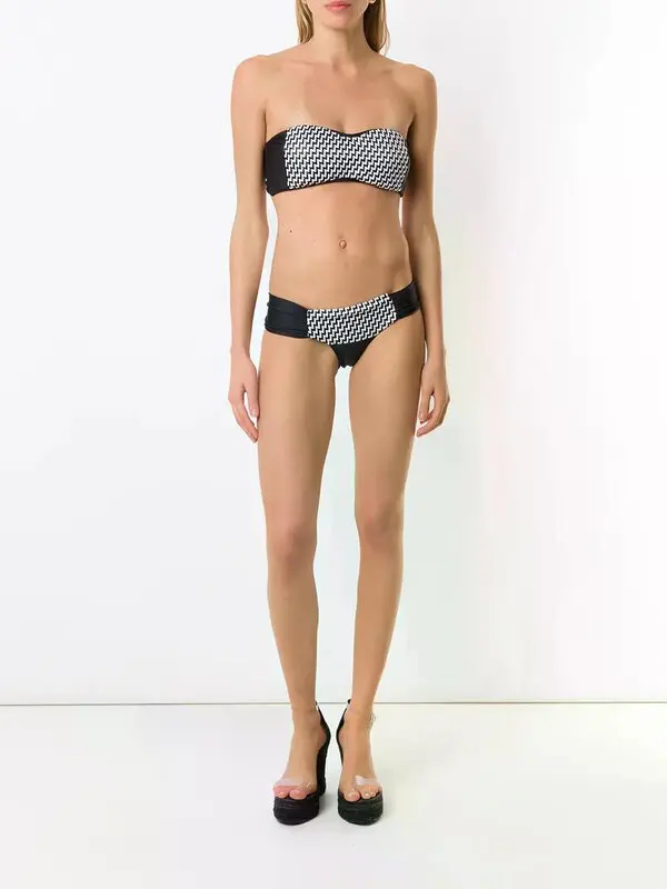 AMIR SLAMA Ruched Print Bikini Set