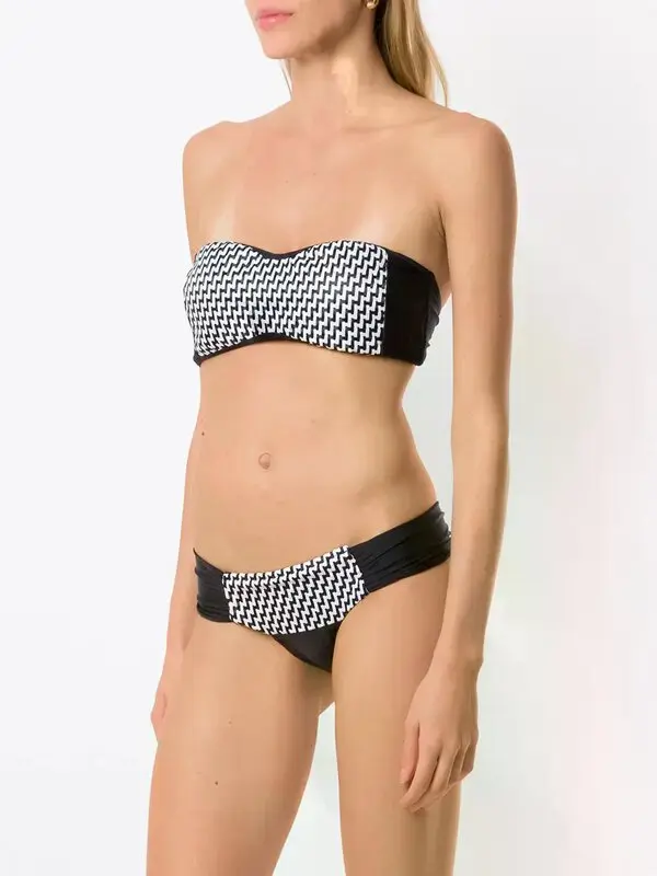 AMIR SLAMA Ruched Print Bikini Set
