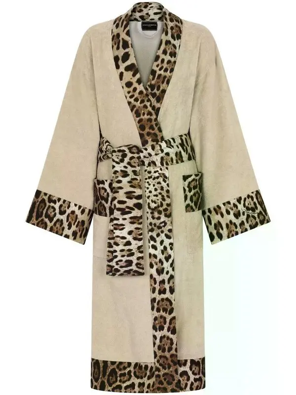 Dolce & Gabbana Cotton Terry Bath Robe - Neutrals