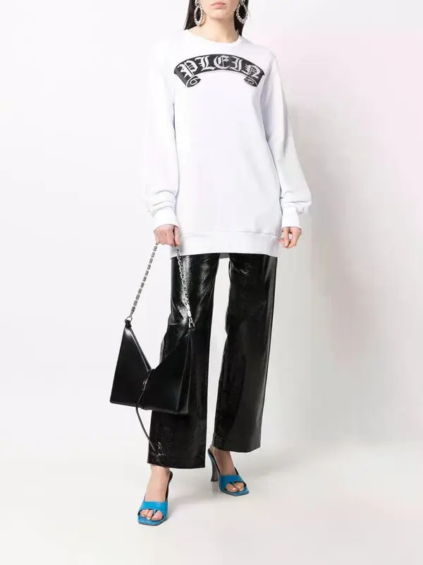 Philipp Plein Gothic Plein Crystal-logo Sweatshirt - White