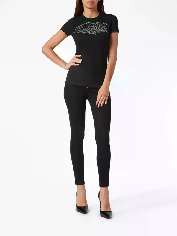 Philipp Plein Logo-embellished Cotton T-shirt - Black