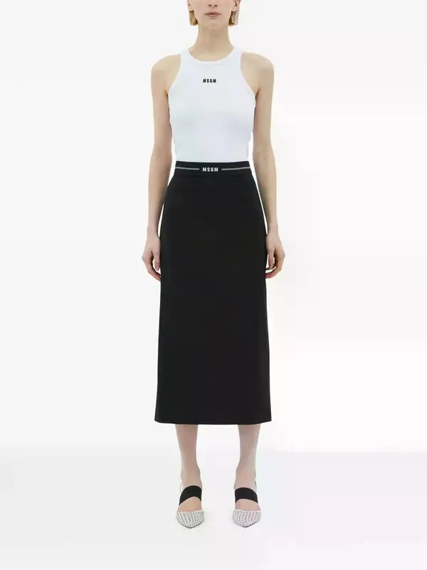 MSGM Logo-band Midi Skirt