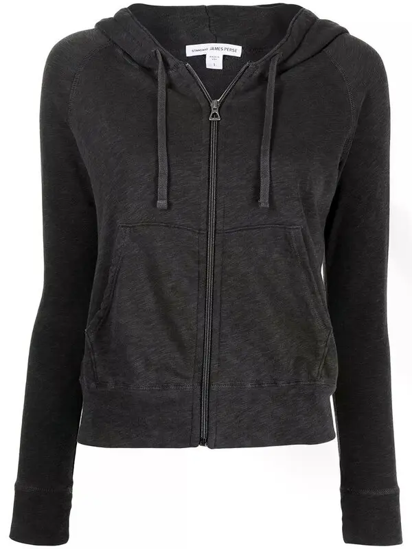 JAMES PERSE Fleece Drawstring Hoodie - Grey