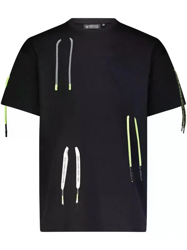 MOSTLY HEARD RARELY SEEN Drawstring-embellished Cotton T-shirt - Black